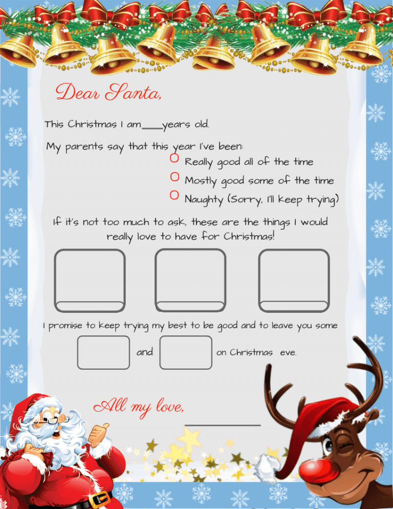 Letter To Santa Templates | The Naturally Clean Co