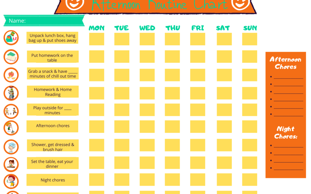 Afternoon Routine Chart | The Naturally Clean Co